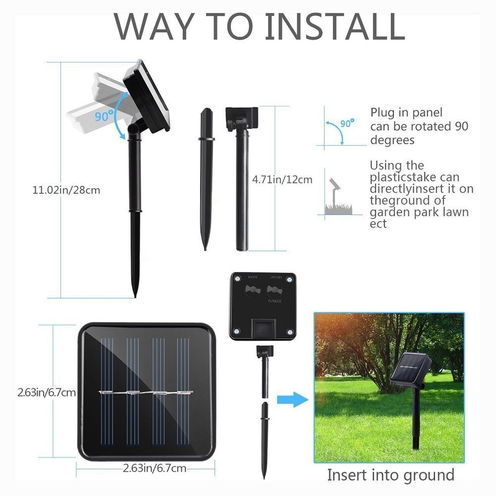 Solar Powered String Lights Mayoya 30 LED 20 Ft Outdoor Solar String Lights Waterproof Decorative Lightings for Home Patio Garden Lawn Yard Party Wedding (Warm White)