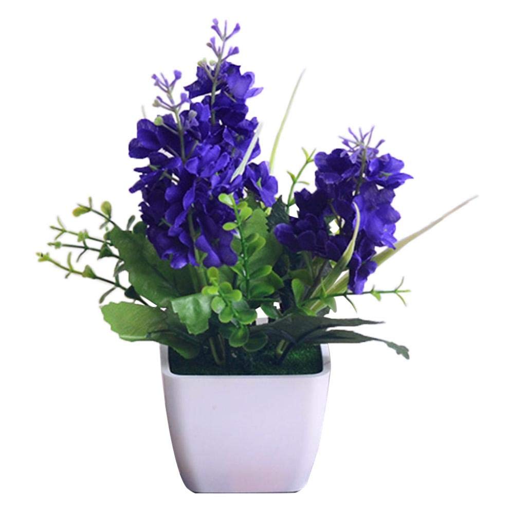 Dserw Artificial Flowers, Artificial Hyacinth Mini Potted Plants, Garden Office Cafe Wedding Party Desktop Fake Flower Pot Decoration