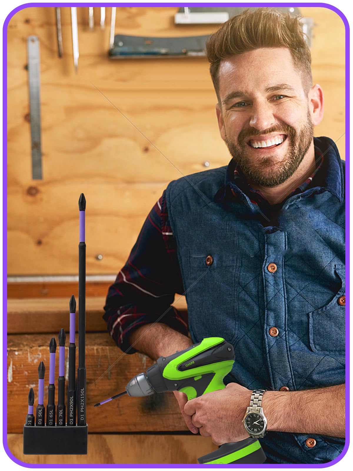 Magnetic Screwdriver Bits - D1 Anti-Slip And Shock-Proof Bits With Phillips Screwdriver Bits - Long Phillips Head Drill Bit - Upgraded High Hardness and Strong Magnetic Bit
