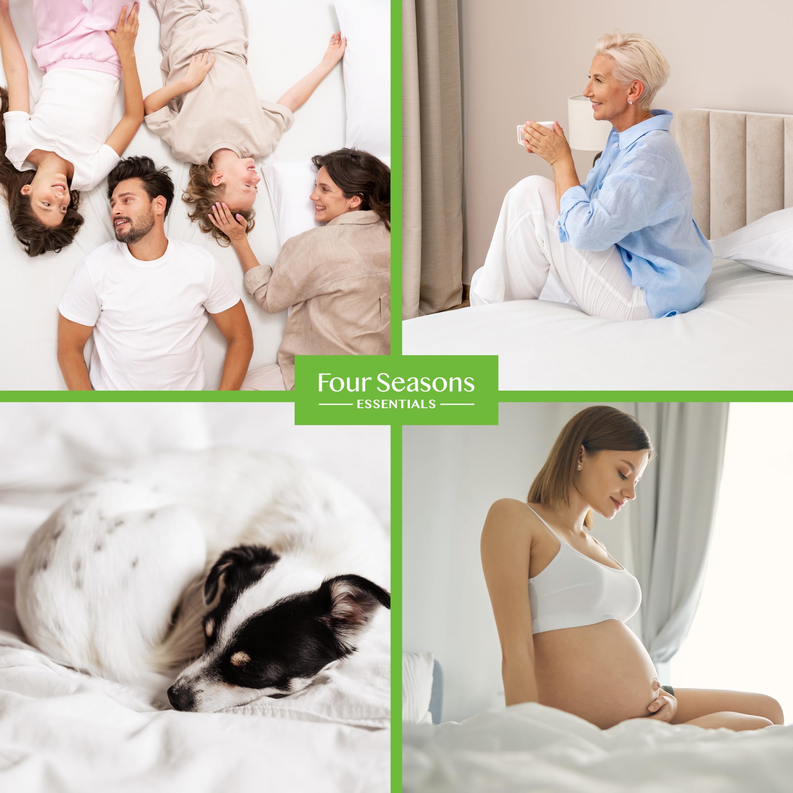 Four Seasons Waterproof Mattress Protector - Fitted Sheet Mattress Cover Cooling Premium Quality Ultra Soft Pad