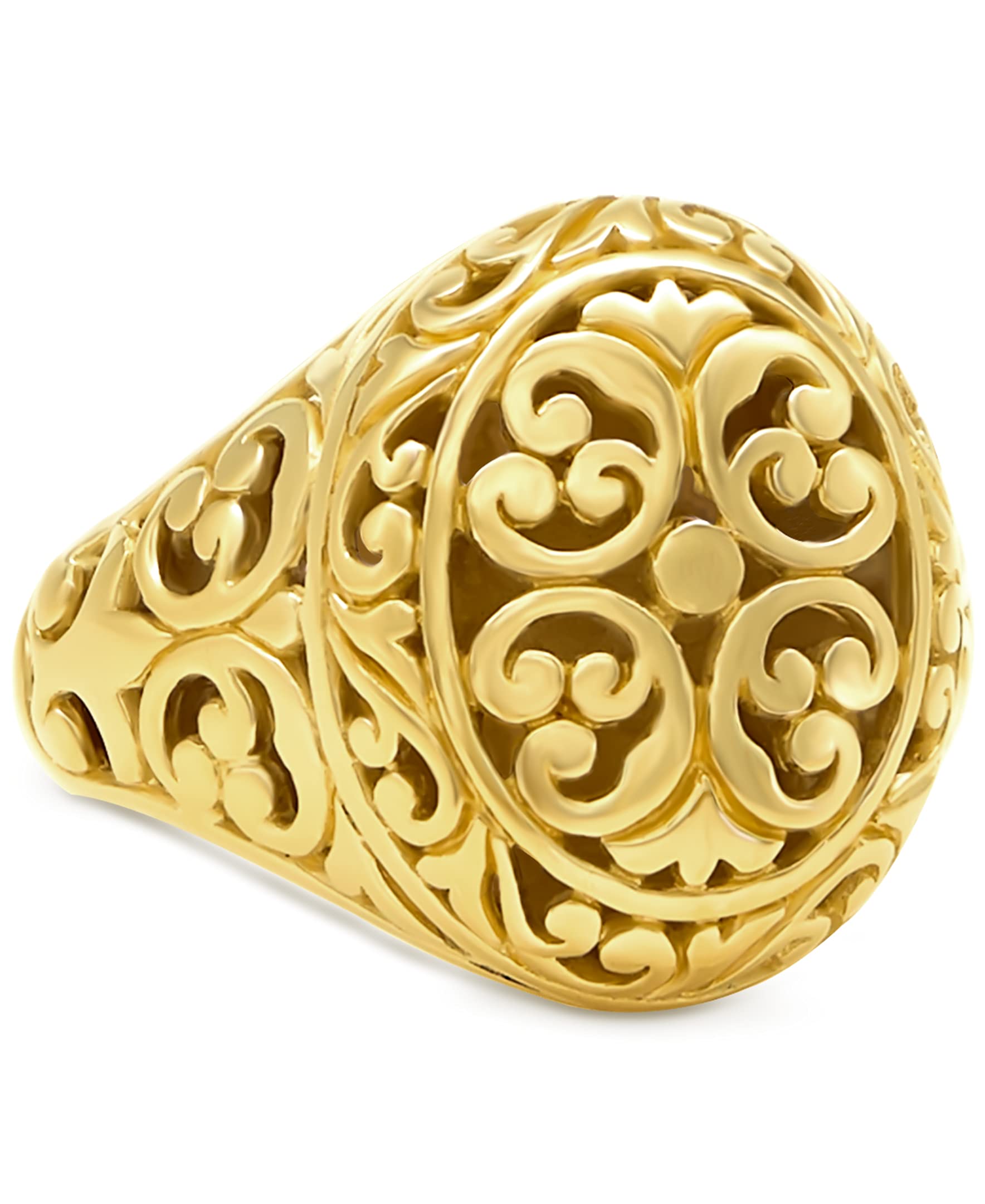 DEVATA Sterling Silver 925 Filigree Bali Dome Ring DCM2318SS (Size 07)