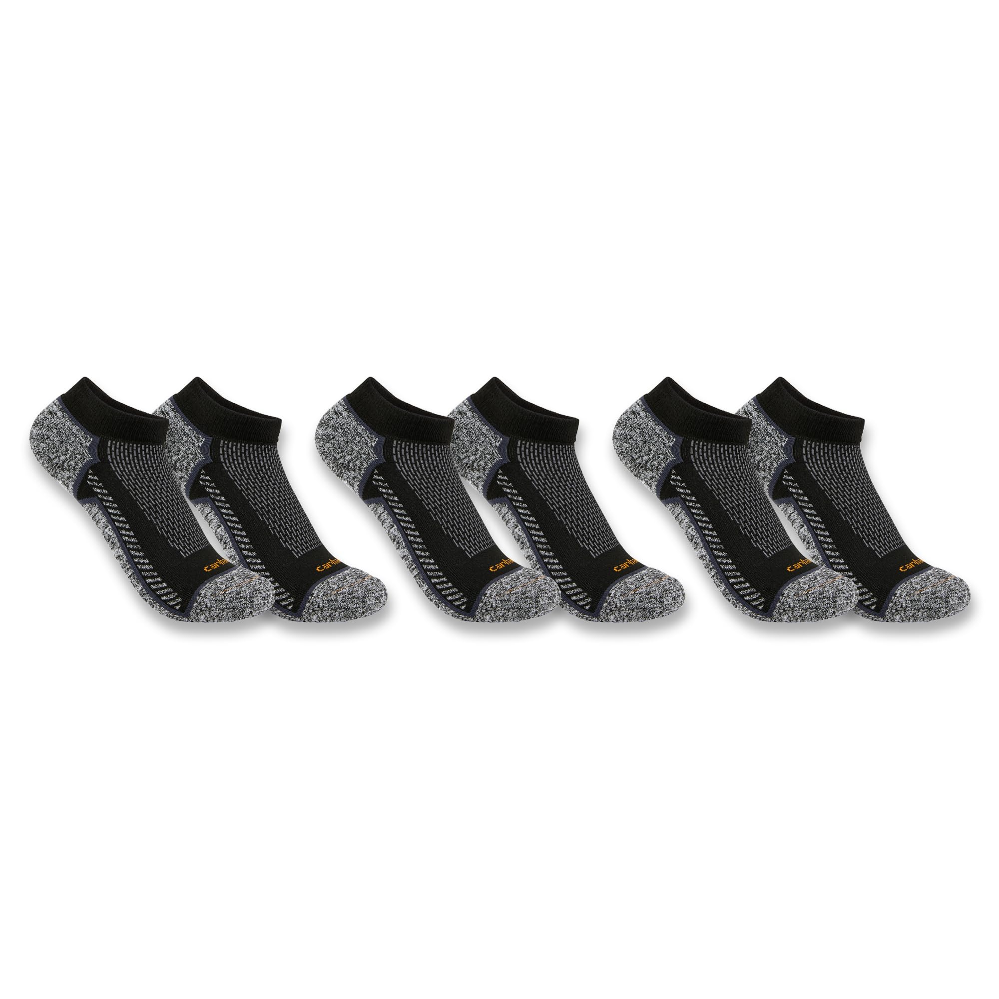 Carhartt Men's Force Midweight Low Cut Sock 3 Pack, White, Shoe Size: 6-12