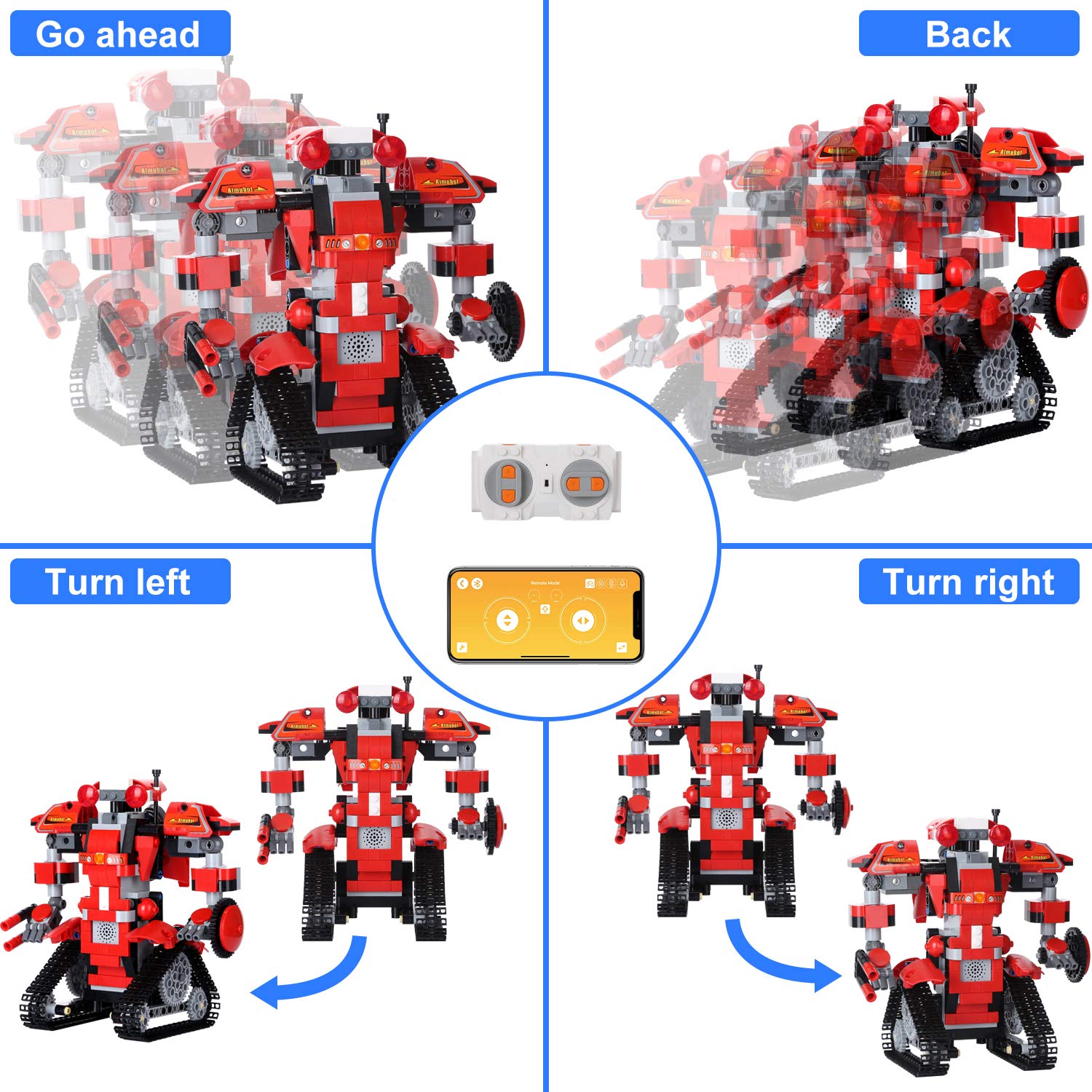ritastar APP Remote Control Robot Building Blocks Creative Toolbox Educational Smart Tracked RC Robotics Building Bricks Set Kit S.T.E.M Learning Toy Gift for Boys Girls Kids 8 and Above(Red,392pcs)
