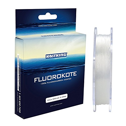 KastKing FluoroKote Fishing Line - 100% Pure Fluorocarbon Coated - 10LB 300Yds/274M Premium Spool - Upgrade from Mono and Perfect Substitute for Solid Fluorocarbon Line