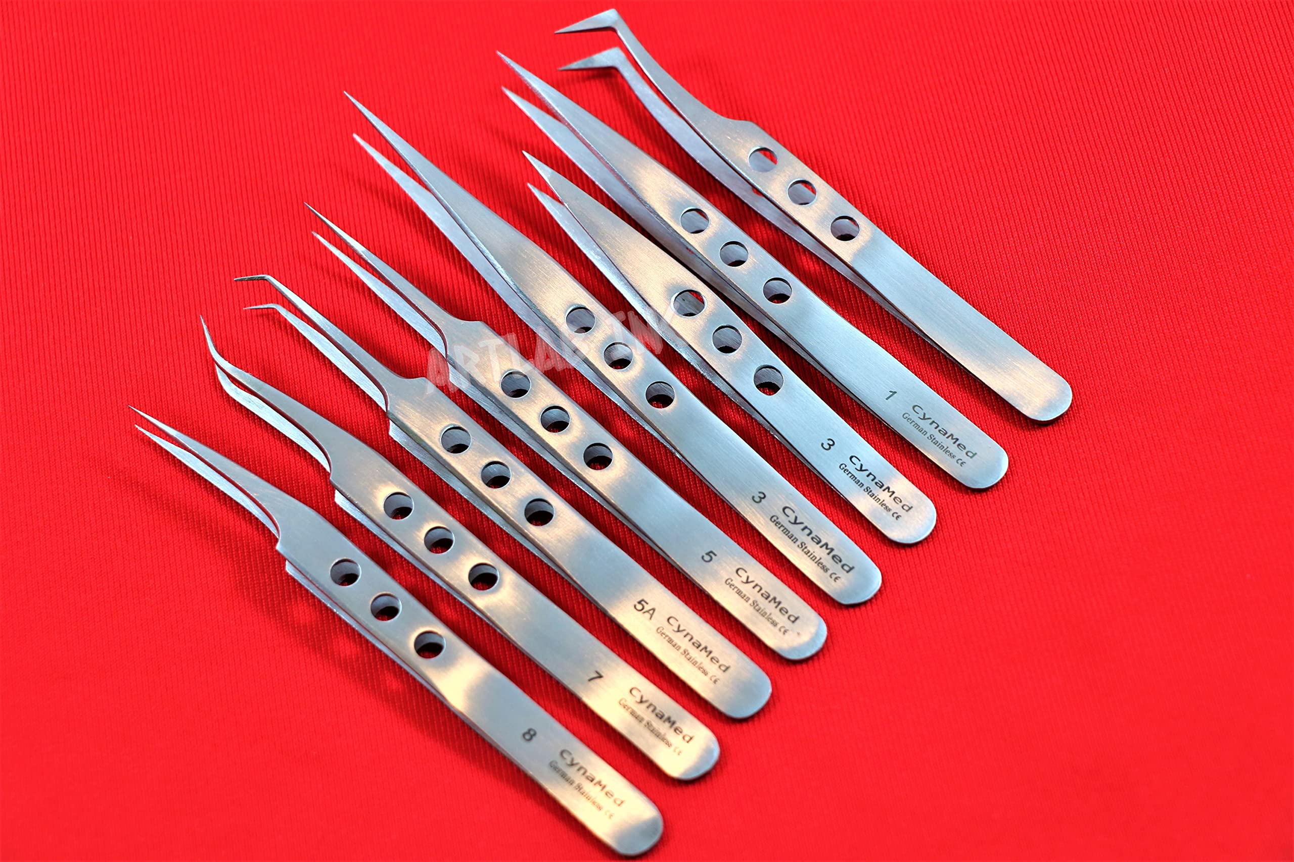 Premium Eyelash Extensions Tweezers 11 PCS,Stainless Steel Lash Tweezers Precision Tweezers for Eyelash Extensions Tweezers Application Tools Craft Tweezers,Jewelry Tweezers, Ingrown Tweezers