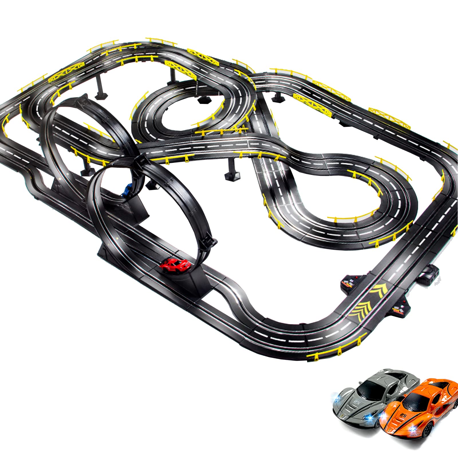 Electric Racing Tracks 11.8M Track Analog Slot Car Race Track Set Electric Track Racing for Boys 8-16 Years Old Gifts