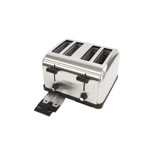 Kratos 29M-011 Four-Slice Commercial Electric Pop-Up Toaster with Wide 1.5" Slots, Stainless Steel Toaster, 120V, 1800 Watts