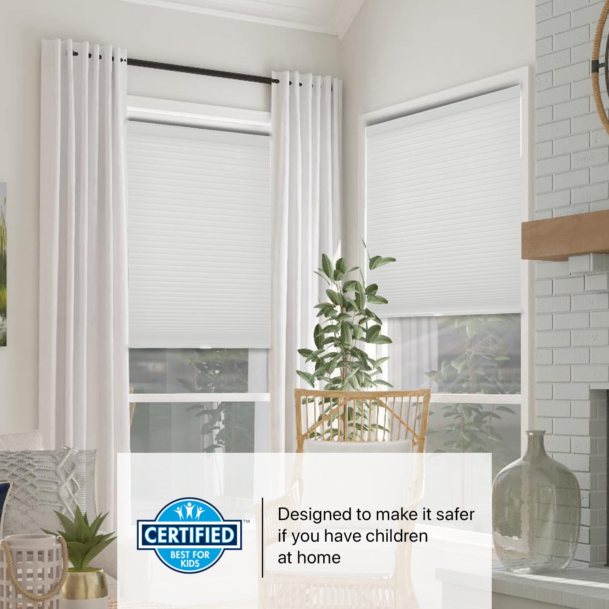 Chicology Cordless Cellular Shades, Blackout Window Blind, Evening Mist (Blackout) - 38"W X 48"H