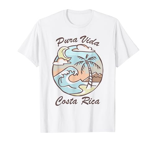 Pura Vida Costa Rica T-Shirt Colorful Tropical Beach Tee T-Shirt