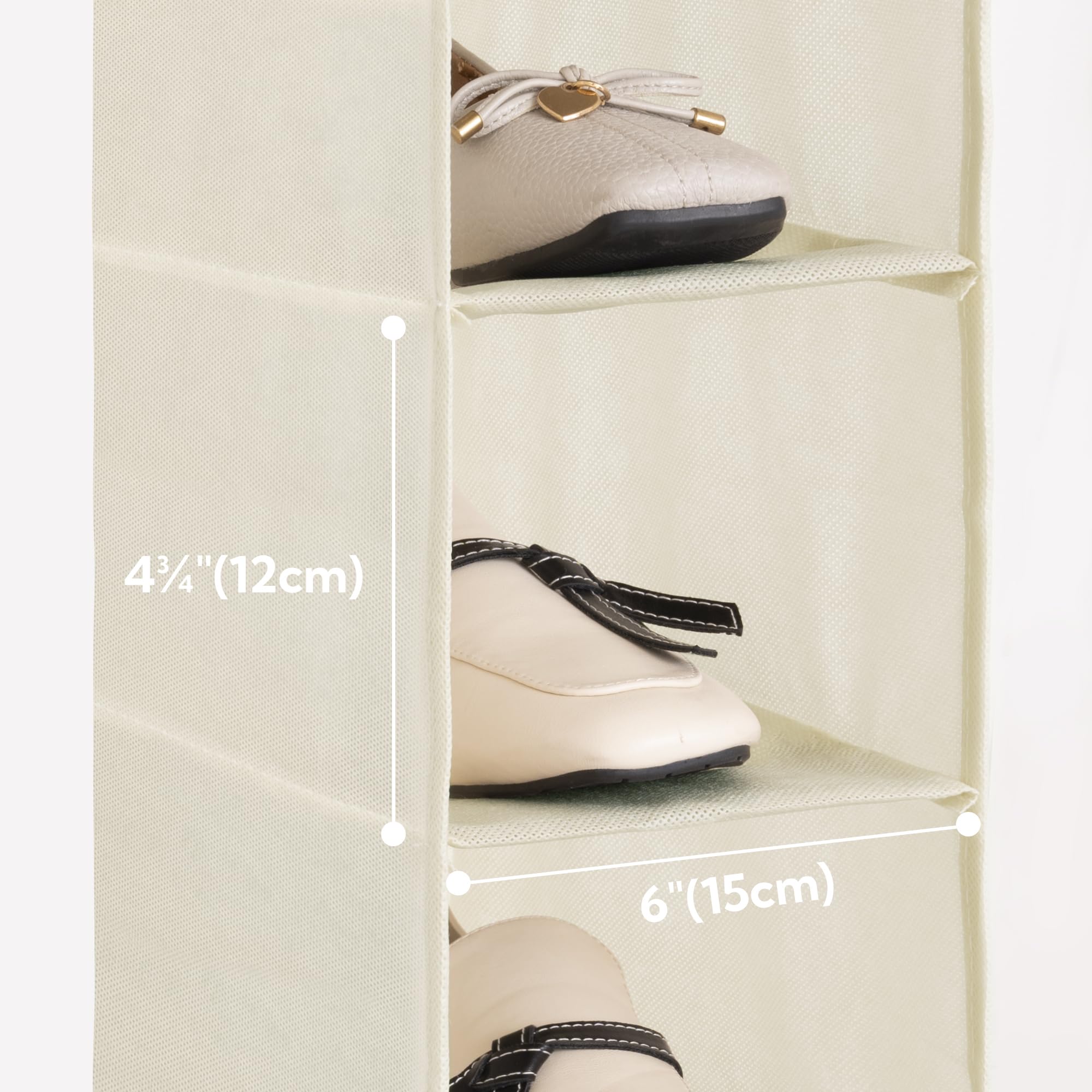 GRANNY SAYS 20 Sections Hanging Shoe Organizer, Shoe Organizer for Closet, Hanging Shoe Rack, Hat Storage Organizer, Closet Organizer and Storage, Closet Shelves for Shoes, Beige