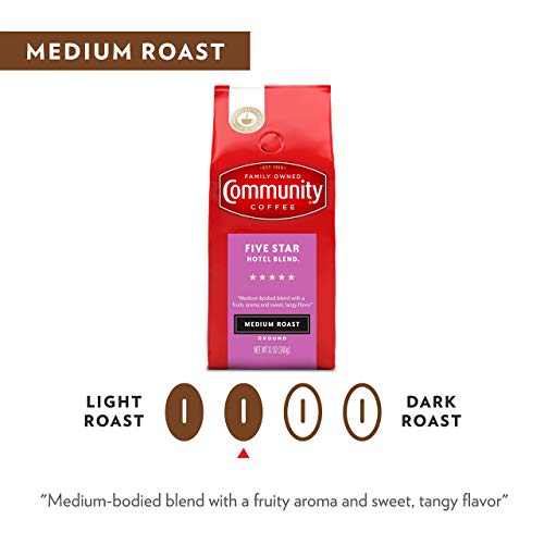 Community Coffee Five Star Hotel Blend⢠Medium Roast Ground 12 oz Gable Top 12 Ounce (Pack of 1)