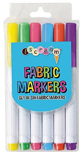 iscream Color Me! Baseball/Softball Shaped 10" x 10" Coloring Pillow with 6 Fabric Markers