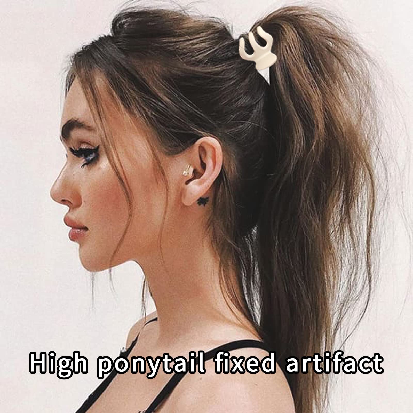 FRDTLUTHW Hair Clips 1.37 Inch Colored Small Hair Claw Clips for High Ponytail(pack of 8)