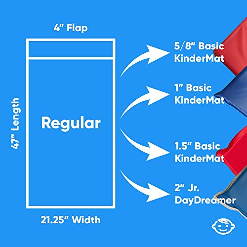 KinderMat, 5/8" Thick with Pillow Section, 4-Section Rest Mat, 45" x 19" x 5/8", Red/Blue, Great for School, Daycare, Travel, and Home, Made in The USA