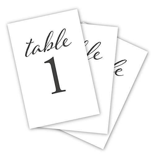UP THE MOMENT Black Wedding Table Numbers, 1-25, Centerpiece Decorations, Double Sided 4x6, Numbers 1-25 and Head Table Card Included, for Table Number Holders