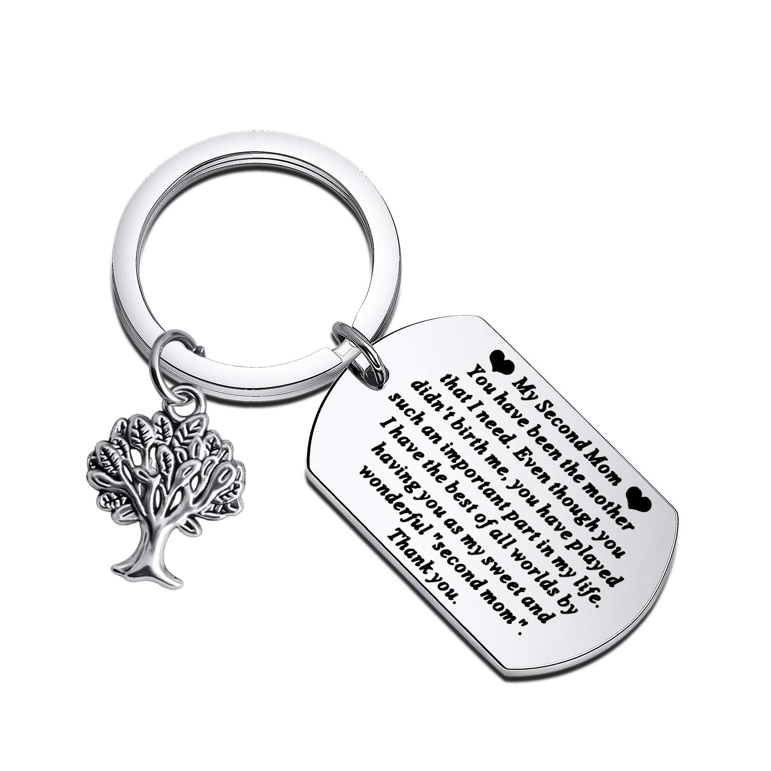CYTING Second Mom Gift Step Mom Keychain My Sweet And Wonderful Second Mom Keychain Mothers Day Gifts From Daughter