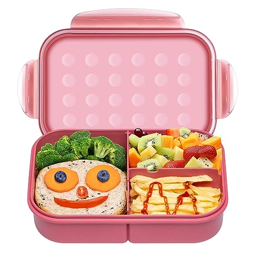 Itopor® Lunch Box,Natural Wheat Fiber Materials,Ideal Bento Box for Kids and Adults,Leak Proof Kids Lunch Box,BPA-Free,Mom's Choice,Healthy Food-Safe Bento Lunch Boxes for Family(Pink)