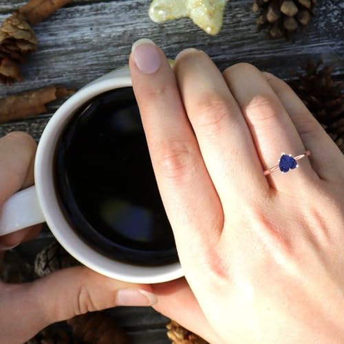 Clara Pucci 2ct Heart Cut Custom Engraving Tanzanite Engagement Wedding Solitaire W/Accent Ring 18K Rose Gold for Women Size 9.75