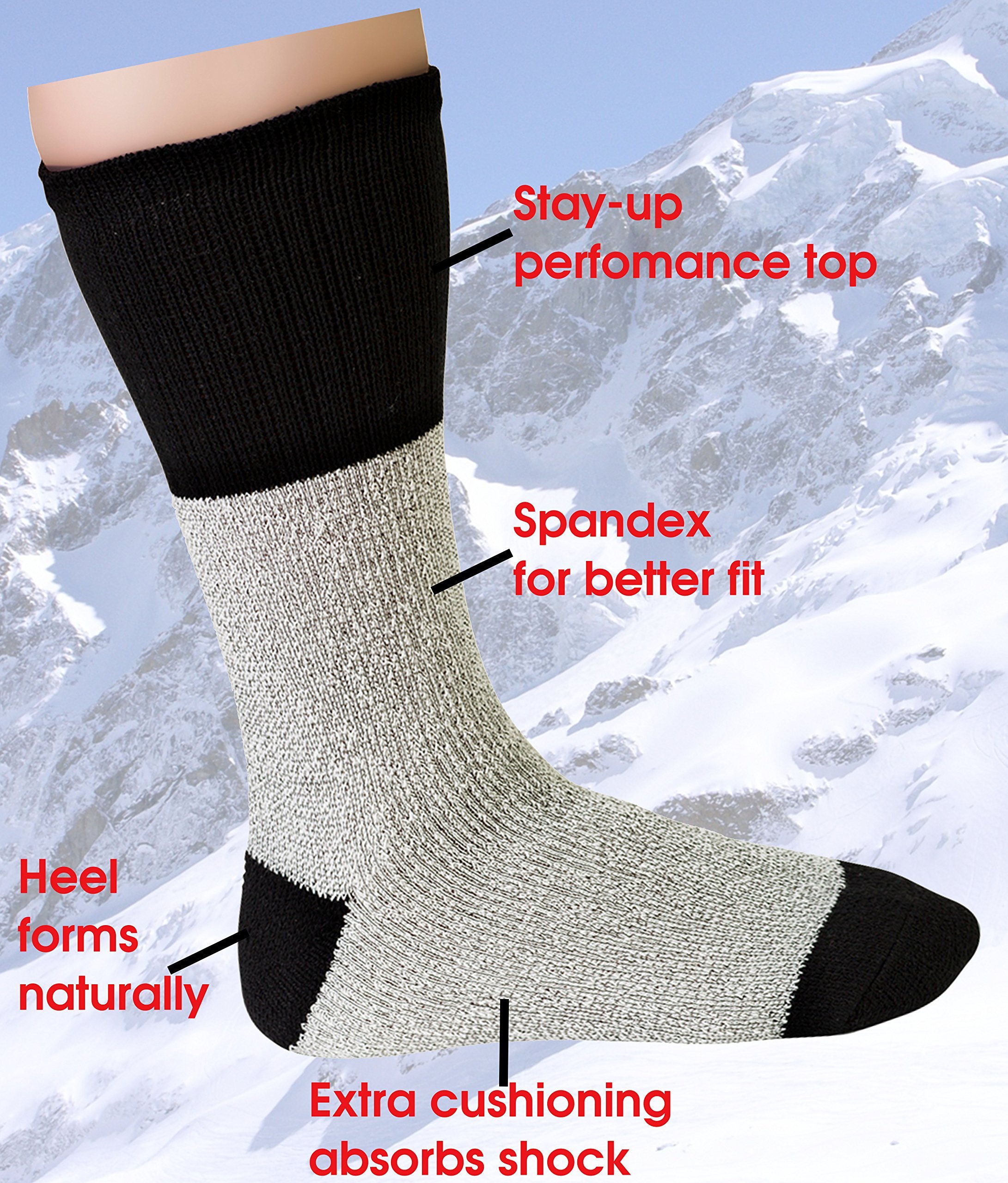 Debra Weitzner 12 Pair Thermal Winter Socks for Men and Women Extreme Cold Weather Insulated Heated Warm Socks for Camping Hunting Skiing etc