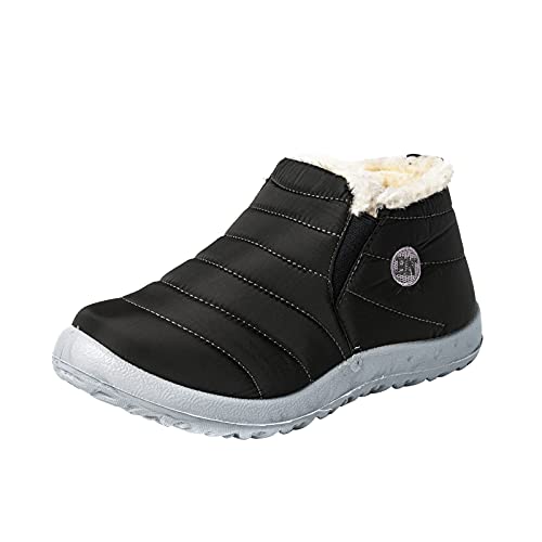 FASDNENDYS Men Snow Short Velvet Flat Boots Warm Winter Water Men's Boots Hiking Boot Shoe Laces Men