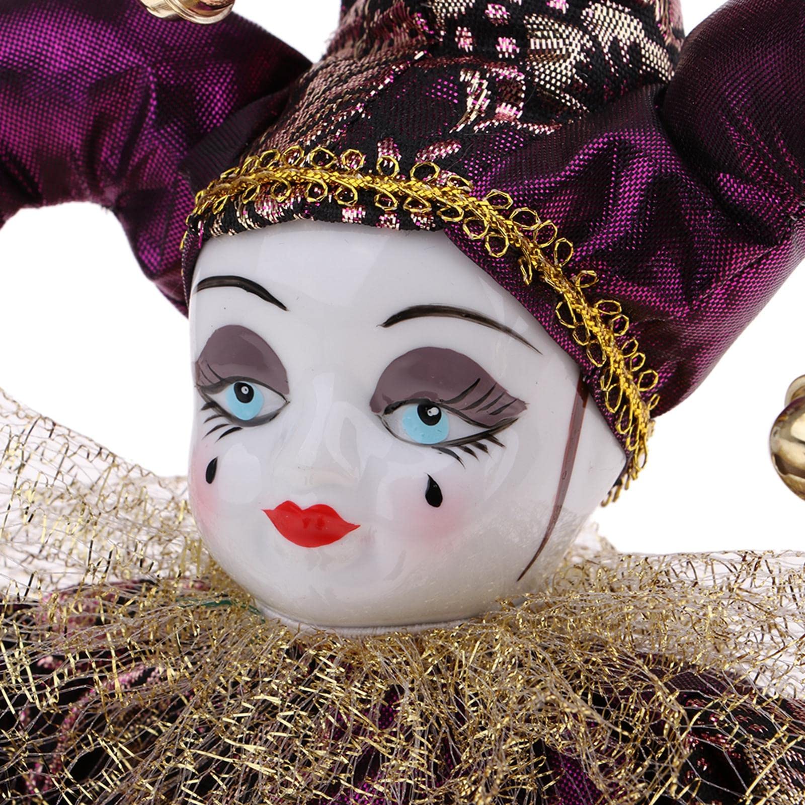 SM SunniMix 30cm Porcelain Doll Harlequin Doll Figures Delicate for Valentine Gift