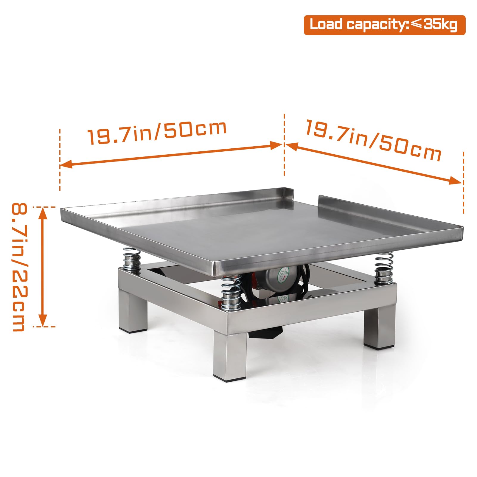 ICZW Concrete Vibration Table Small Vibrating Test Bench Stainless Steel 110V (19.7 * 19.7 inches)