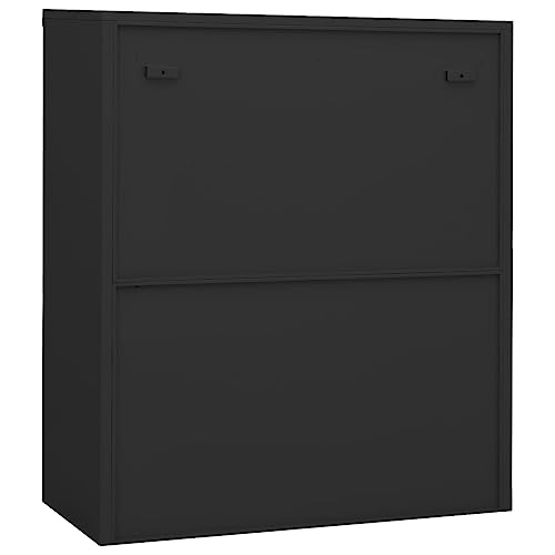 HOMIUSE 41" Office Cabinet Closet Storage Shelves Storage Cabinet Locker Shelf Pantry Shelves Kitchen Storage Metal File Cabinets Locking Cabinet Anthracite Steel Adjustable Shelves with Doors