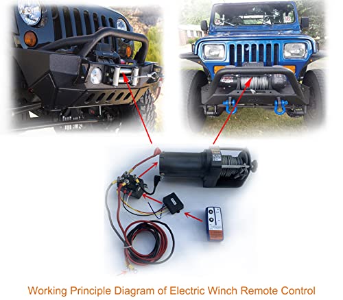 IVONNEY Ggeneric Wireless Winch Remote Control Kit Universal 12V Handset Switch Controller 100 Feet for ATV Truck Jeep SUV Car