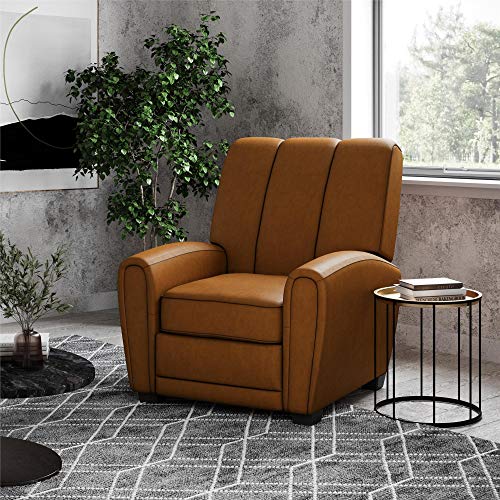 DHP Vertical Pushback, Camel Faux Leather Recliner
