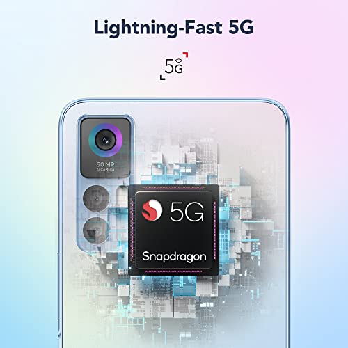 TCL 30 5G |2022|Cell Phone 5G Unlocked Smartphone, 4/128GB, 50MP Camera, 5010mAh, 6.7” FHD+ AMOLED Display, Android 12, US Verizon, Single-SIM, Dreamy Blue (NO Boost/Spectrum/Xfinity/Assurance)