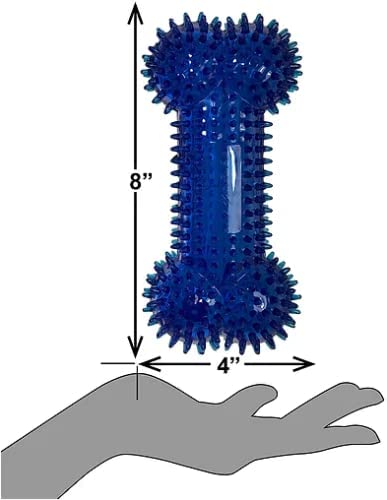 PetSport 7.5" Gorilla Spiky Squeaker Bone Dog Toy - Large | Vanilla Scented Super Durable TPR Rubber That Floats | Helps Maintain Dental Health for Your Pet, Colors Will Vary