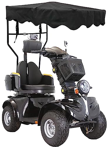 MOOFI Mobility Scooter Sun Shade Canopy, Tear-Resistant Anti-UV Waterproof Accessory Sun Shade for Scooters & Power Chairs (Works with 1" X 1" Hitch Receiver Equipped) 37.4" x 28" x 53.2β