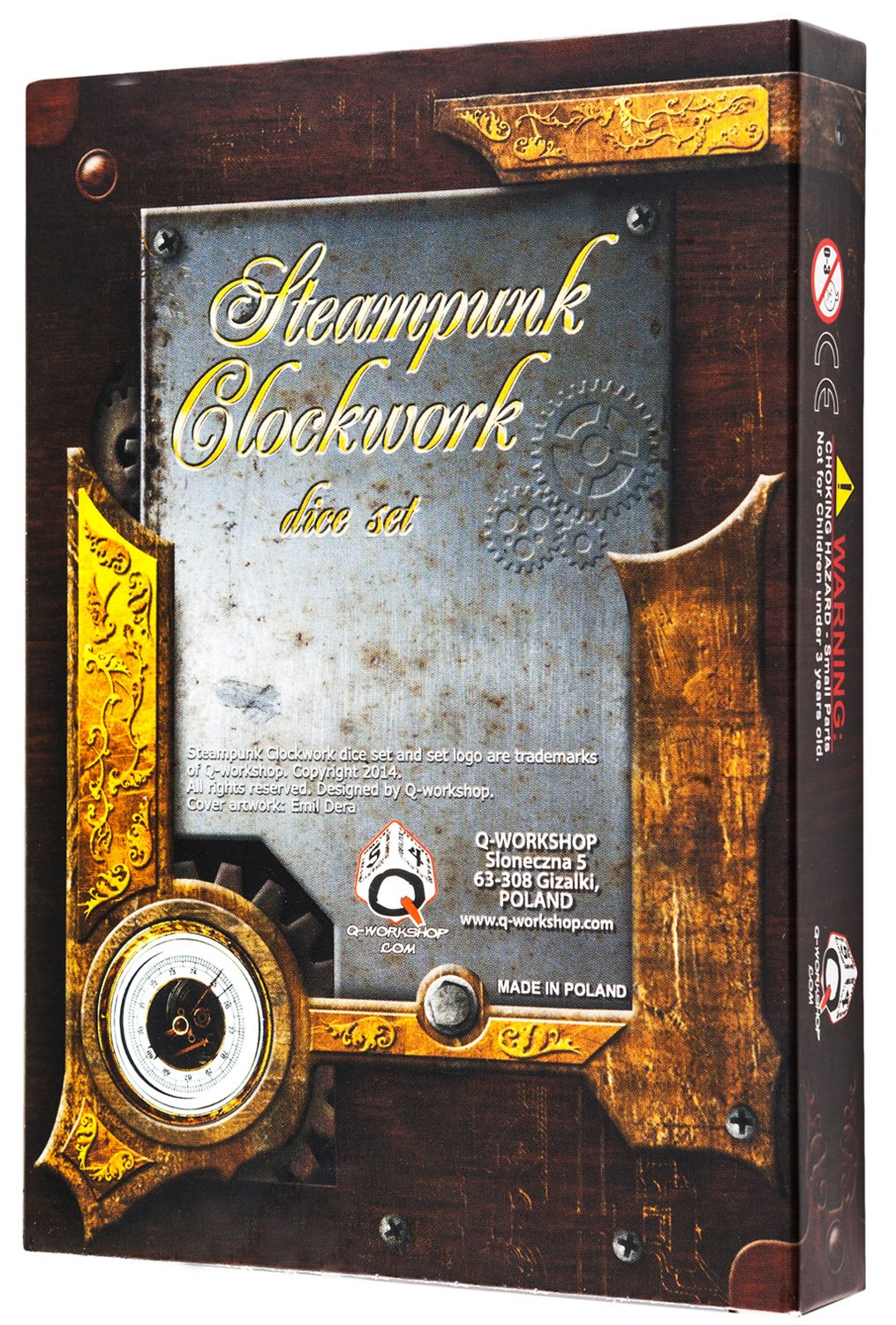 Q-Workshop Steampunk Clockwork Caramel & White Dice Set (7 Piece)