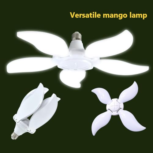 Huloretions Socket Fan Light Original,5000 Lumens Ip54 Waterproof E26/E27 Garage Light for Bedroom