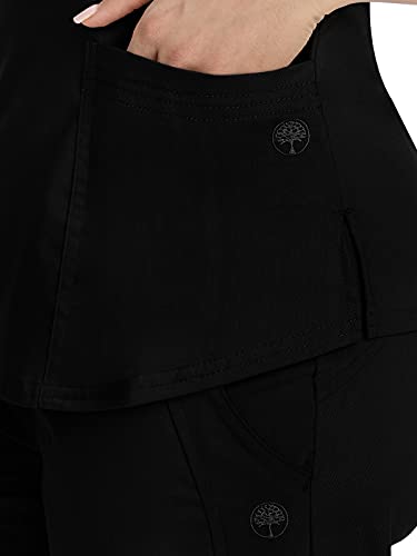 Purple Label by Healing Hands Scrubs Women's Jane V-neck 2 Pocket Top, XX-Large - Black