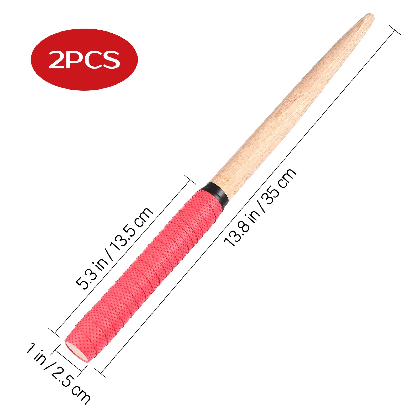 SUPVOX 1 Pair 35x2cm Drumstick Taiko Drum Drumstick Master Drum Sticks for Drum (Red)