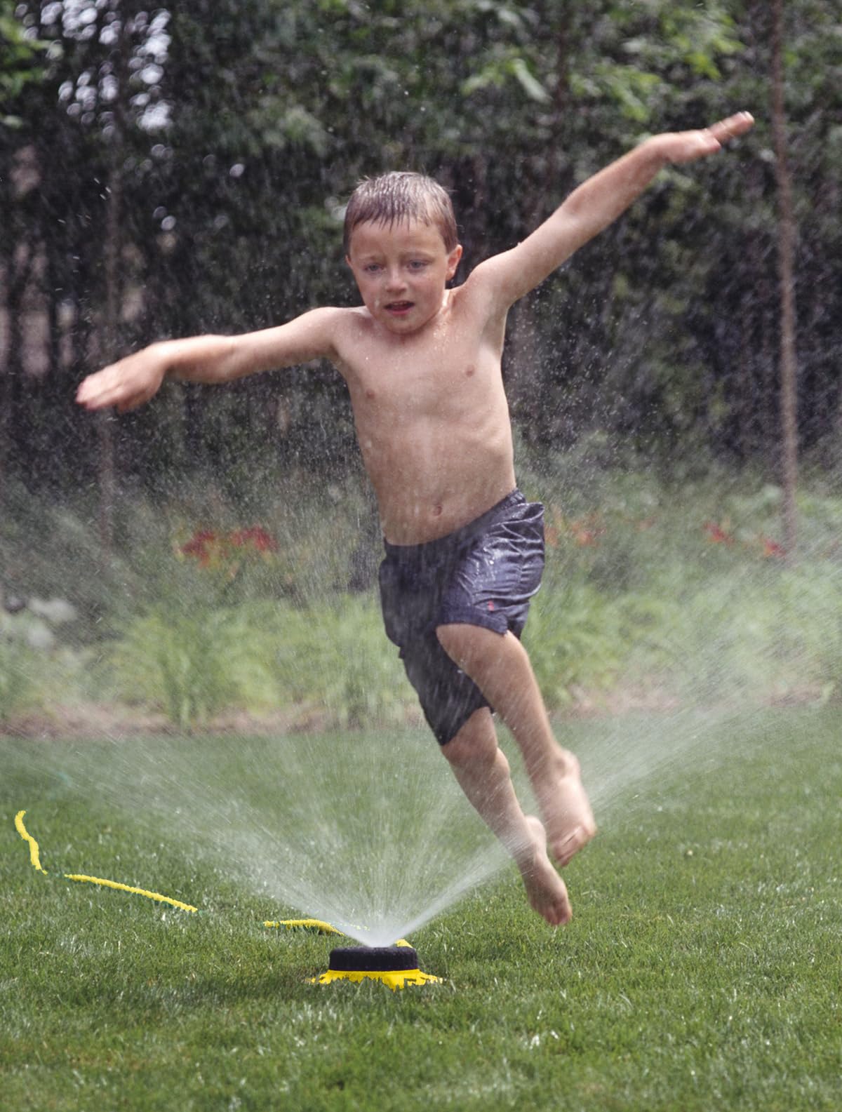 Dramm Metal Base, Green 15024 ColorStorm 9-Pattern Turret Sprinkler with Heavy-Duty Meta