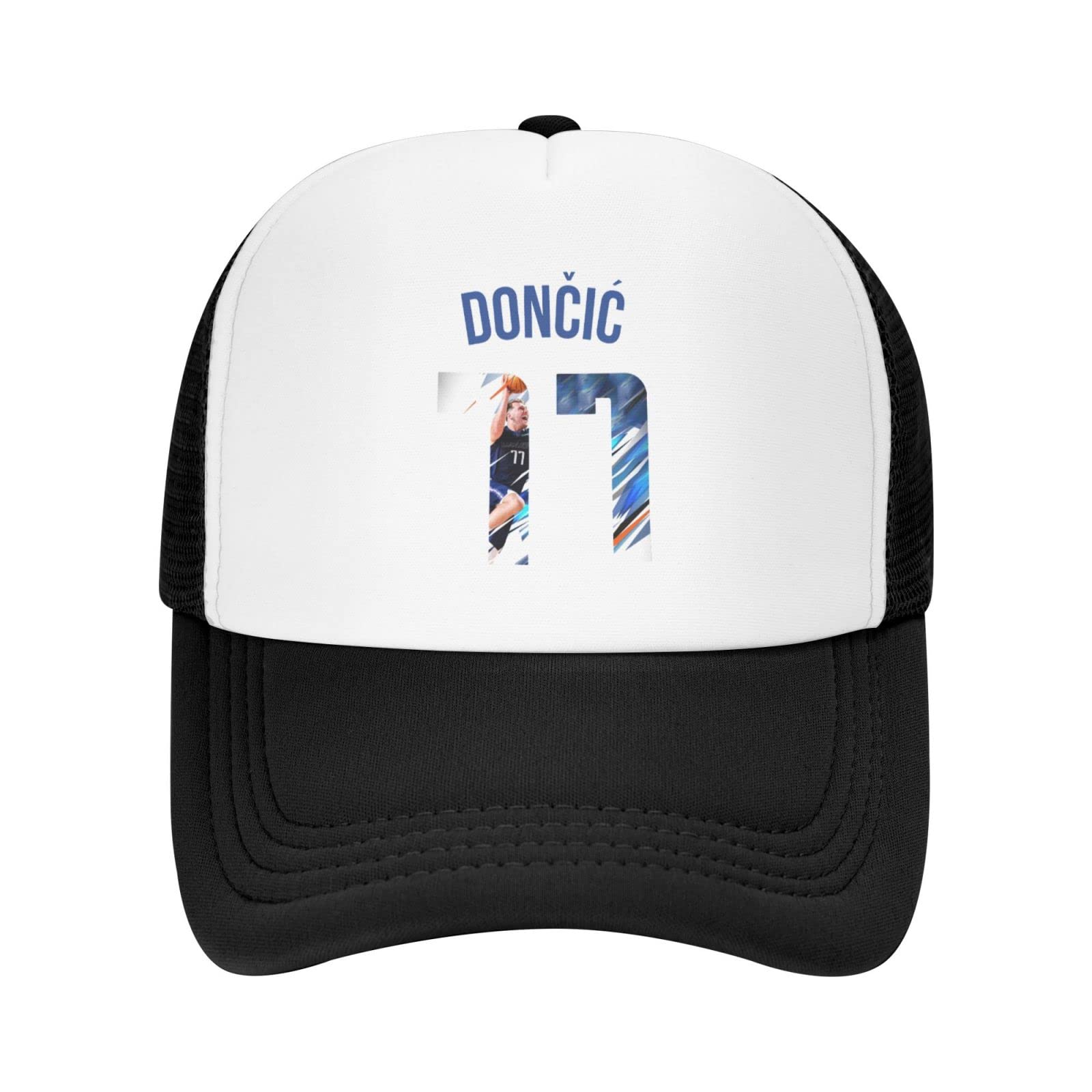 Dallas-Luka-Doncic-#77-Basketball Fans Hats Baseball Cap Baseball Hat Unisex Adjustable Fashion Outdoors Mesh Hat Sunhat Black