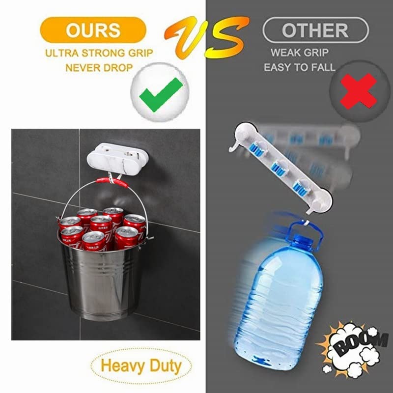 Mop and Broom Holder,Broom and Dustpan Hanger Holder Wall Mount Waterproof Heavy Duty Self Adhesive Gripper No-Drilling,Space Saver Tool Organizers For Kitchen,Garage,Bathroom,Laundry Room(White)