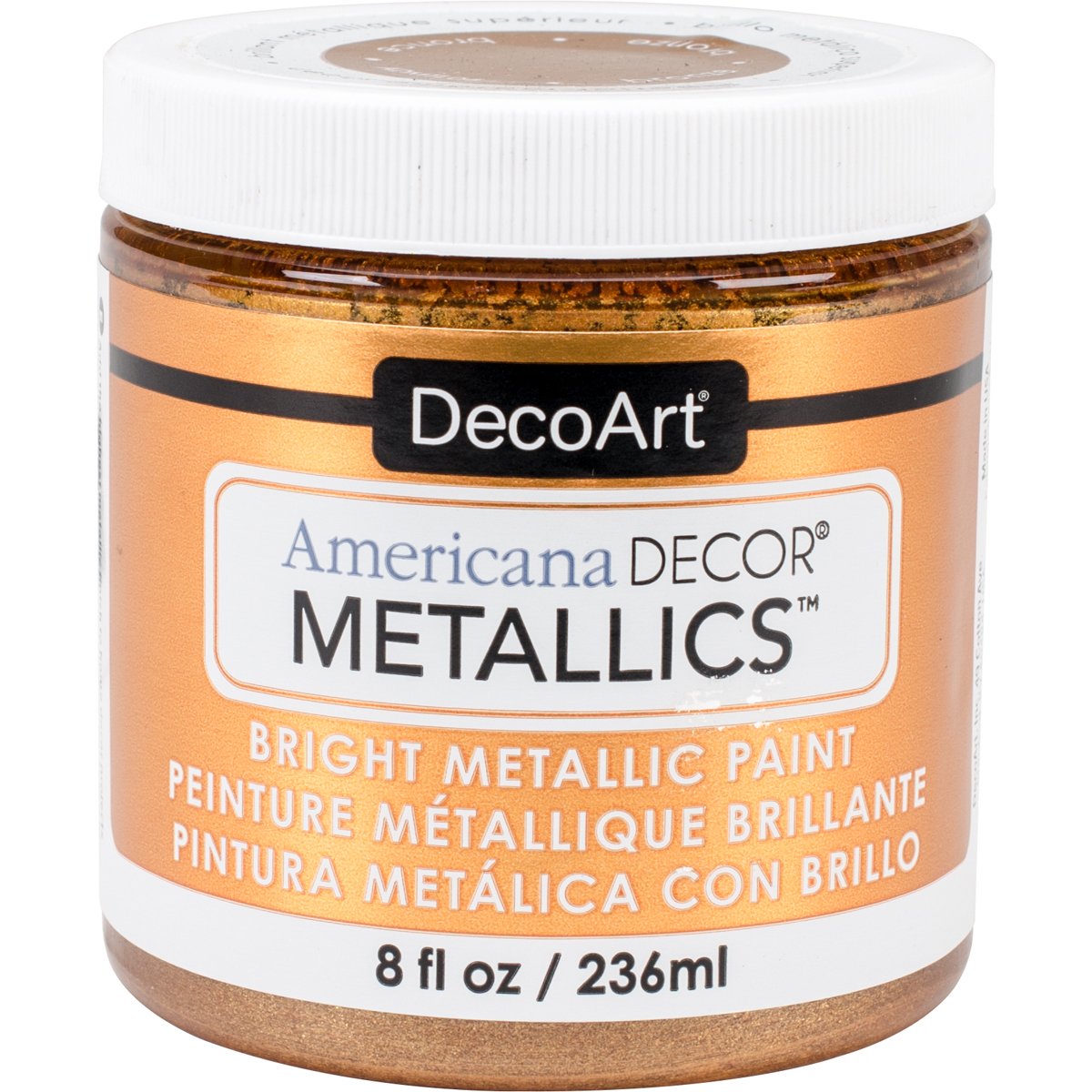 DecoArt Metallics Acrylic Paint, 8 Fl. oz. Jar, Bronze (Pack of 1)