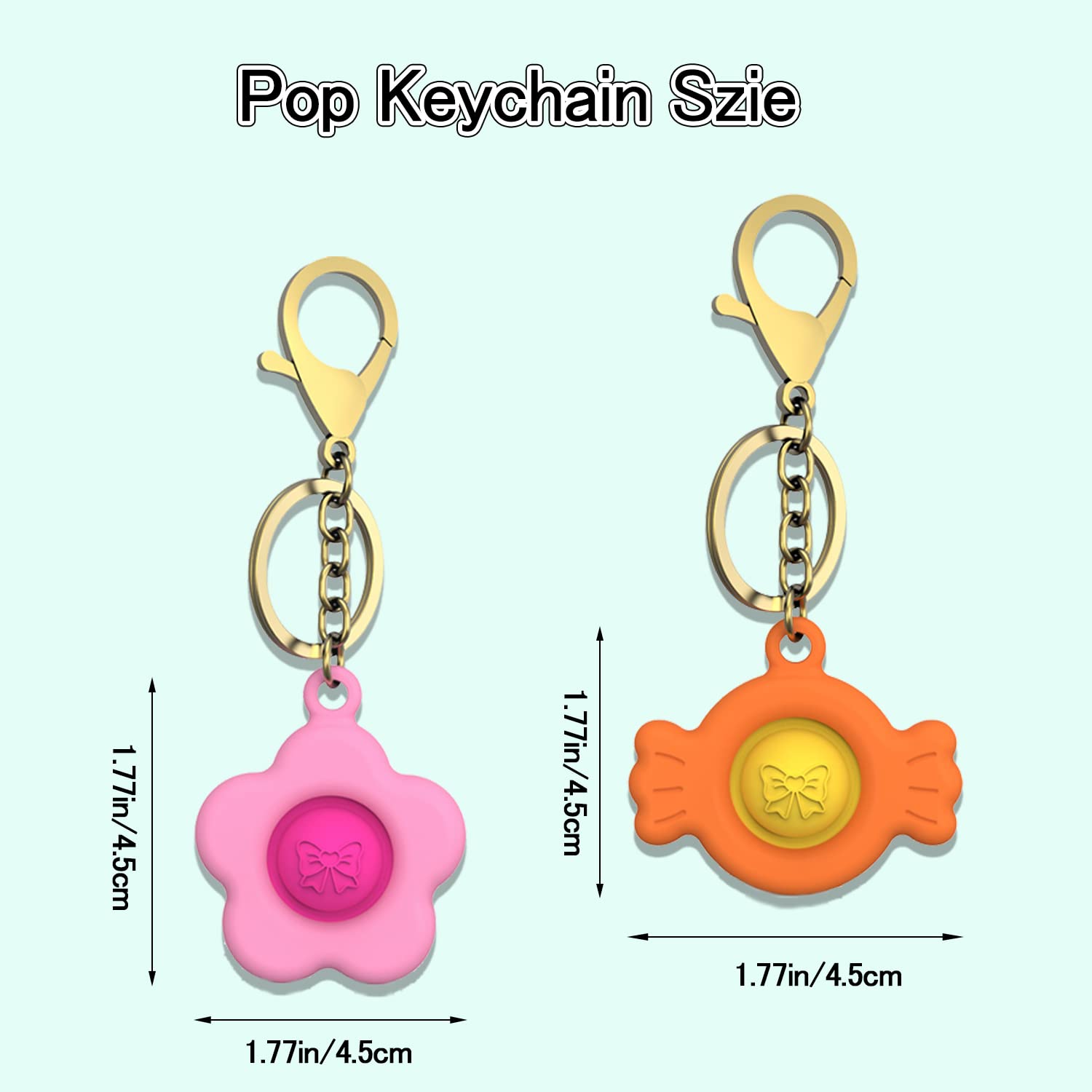 SVNVIOZ 3-Pack Simple Dimple Push Pop-It Fidget Toys Christmas Stocking Stuffing, Pop Keychain Toy Single Popit Fidget Mini Toy with Buckle Ring Stress Relief and Anti-Anxiety Puzzle Fun for Kids