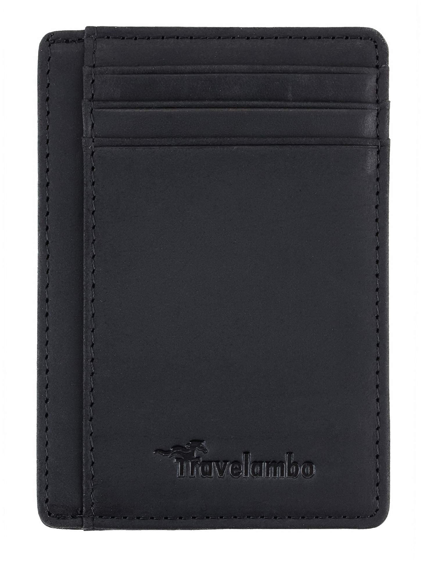 Travelambo Womens Multi Card Case Wallet & Front Pocket Minimalist Leather Slim Wallet
