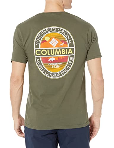 Columbia Apparel Men's Graphic T-Shirt Shirt, Pesto/Sierra, Large