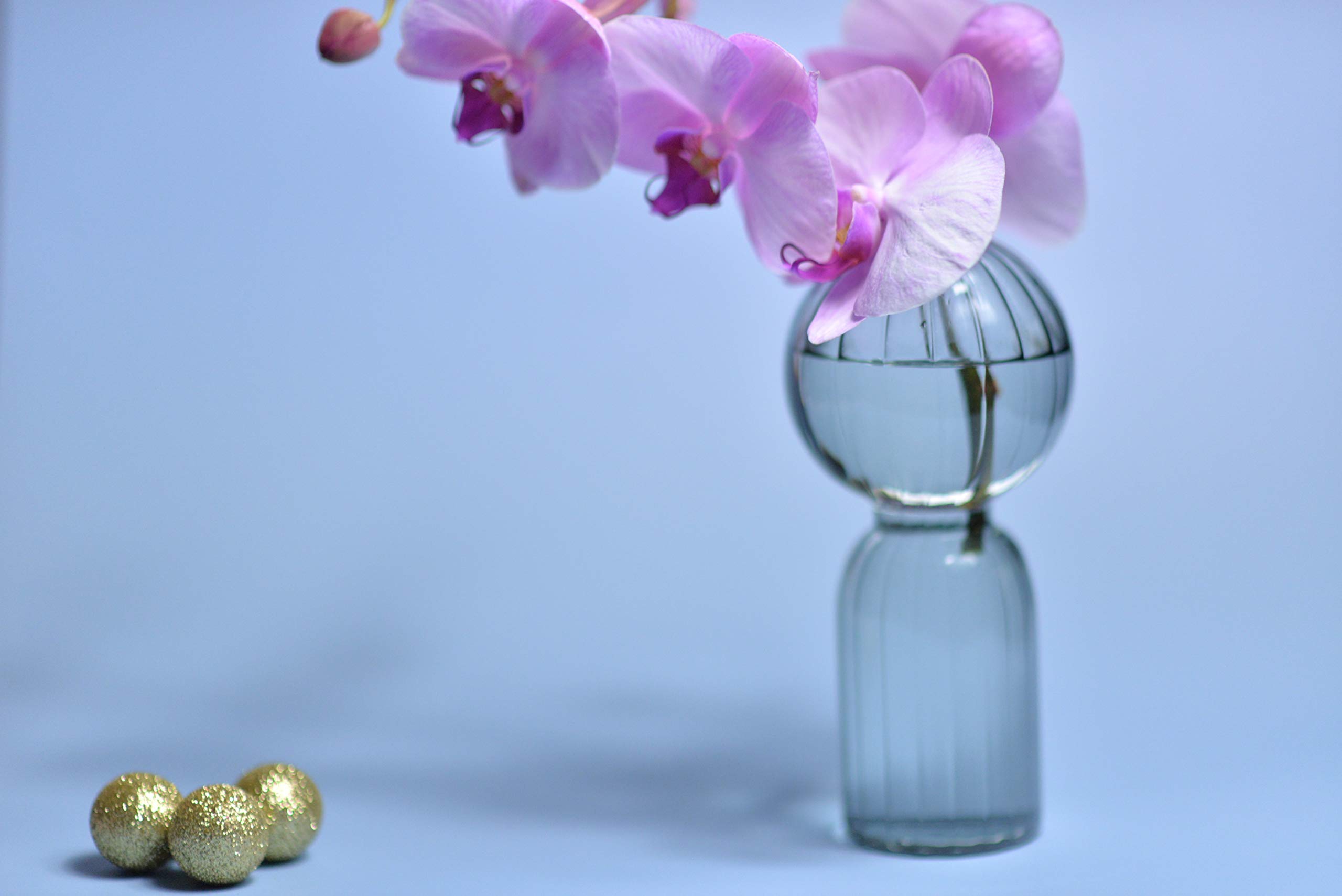 SVY Glass Vases Clear Crystal Flower with Modern Unique Design & Home Decoration, Ideal for Parties, Events, Gardens, Office, Weddings, Table (Gray)