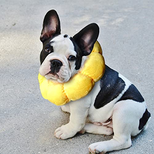 KUDES Cat Small Dog Recovery Collar, Cute Sunflower Neck Cone After Surgery, Adjustable Pet E Collar, Wound Healing Protective Cone Surgery Recovery Elizabethan Collars for Small Pet
