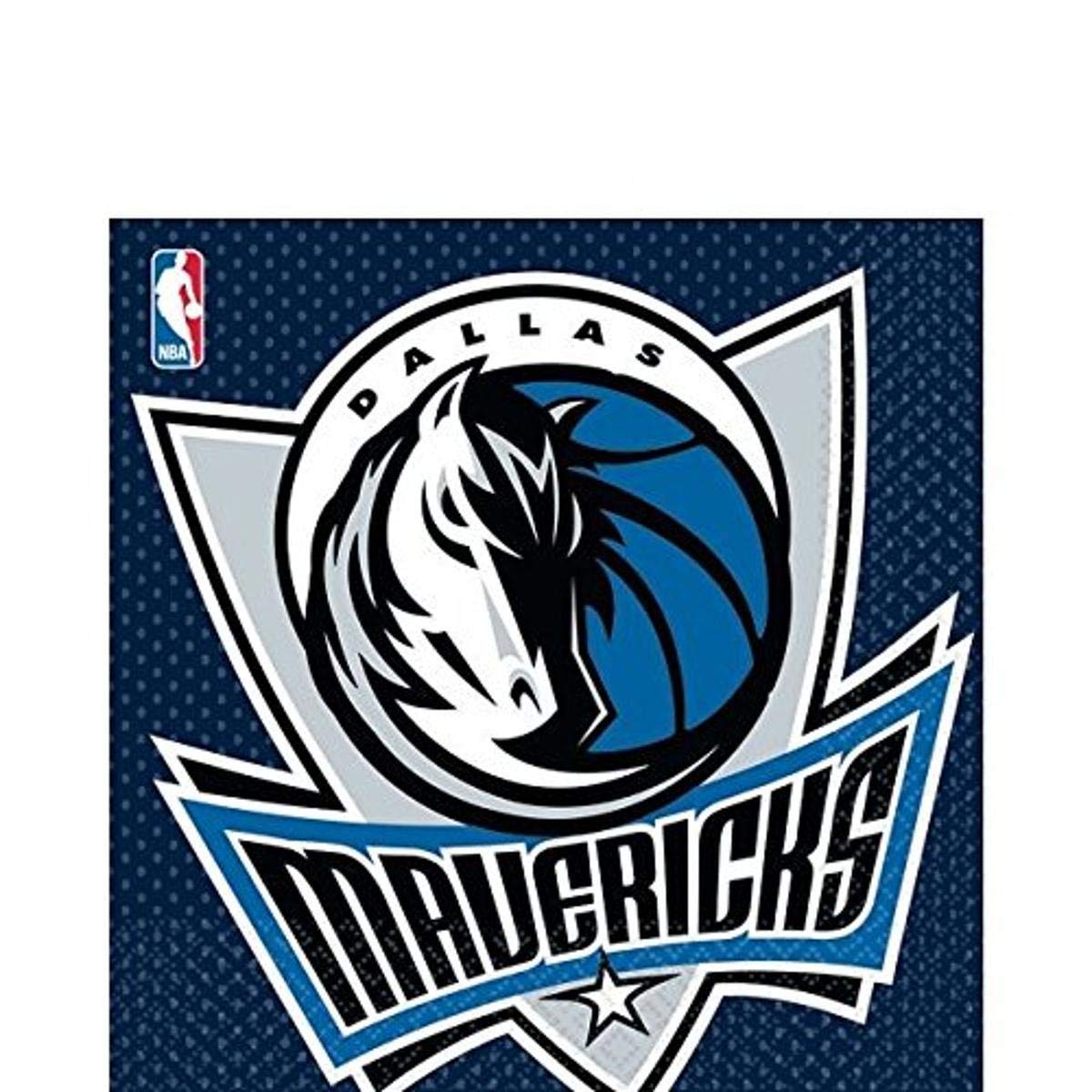 Dallas Mavericks Multicolor Paper Luncheon Napkins - 6.5" x 6.5" (16 Pc) - Perfect for Basketball Parties & Tailgates