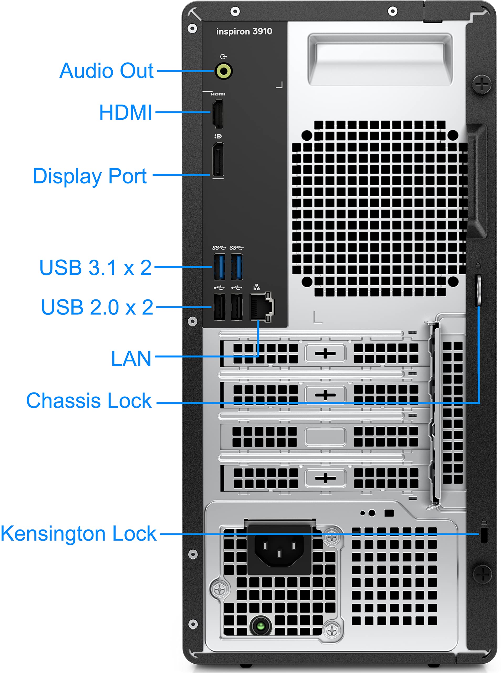 Dell Inspiron 3910 Mini-Tower Desktop Computer – Intel Core i7-12700K, 64GB RAM, 2TB NVMe SSD, 4K Monitor Support DisplayPort, HDMI, VGA, DVD, AC Wi-Fi, Bluetooth - Windows 11 Pro
