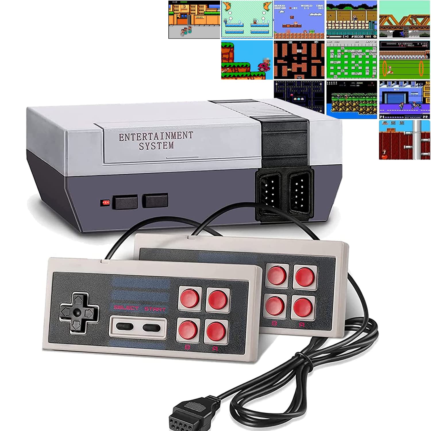 Classic Retro Game Console, Retro Mini Video Game System Built-in 620 Old-School Games, 8-Bit Video Game System with 2 Classic Controllers