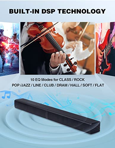 Puxinat 2 in 1 Separable Sound Bars for TV, 2.2 Channel 32Inch Bluetooth 5.0 TV Speaker for Surround Sound System, Built-in Dual Subwoofer, Bass Adjustable, Remote Control Included