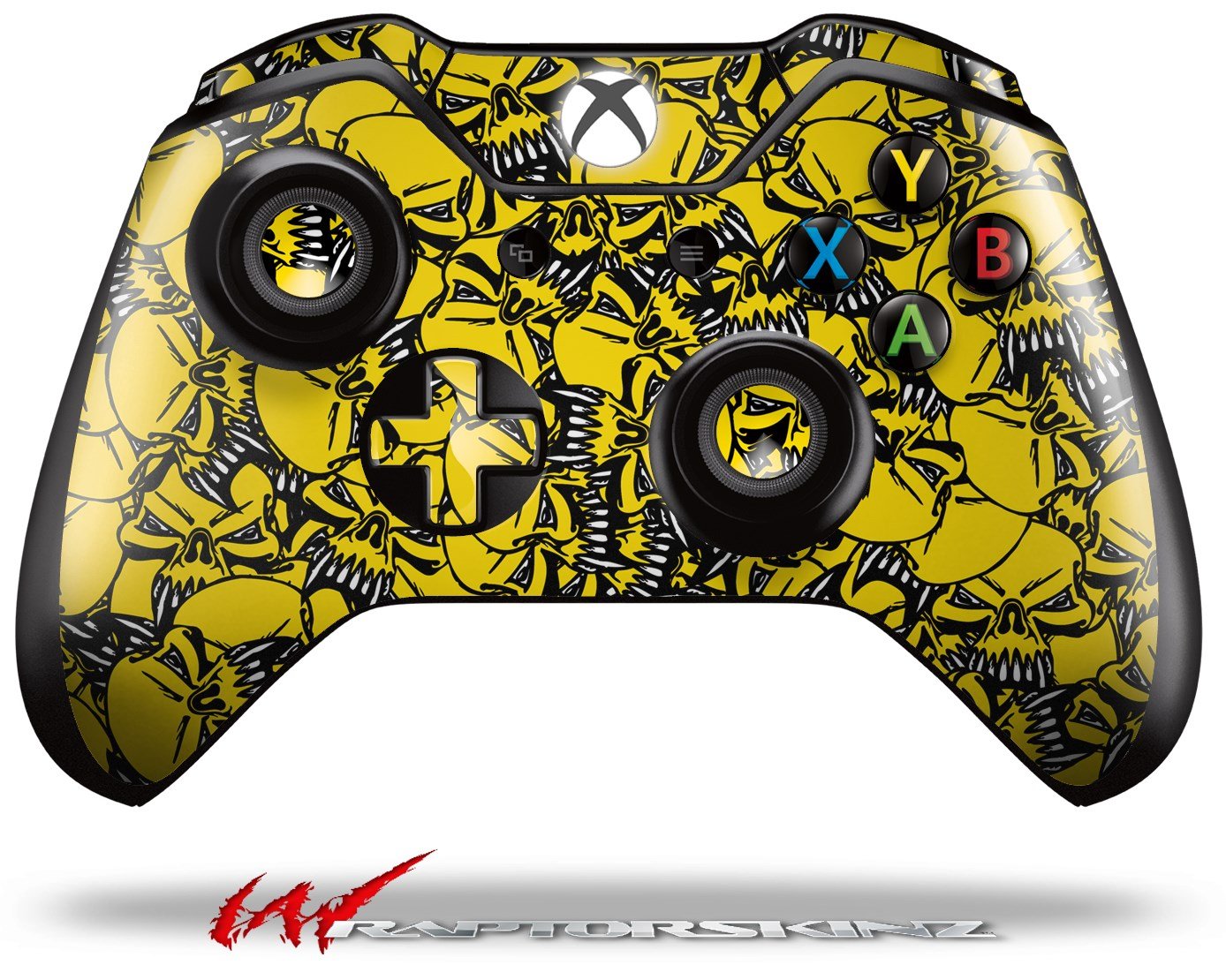 WraptorSkinz Decal Style Vinyl Skin Wrap compatible with XBOX One Original Wireless Controller Scattered Skulls Yellow - (CONTROLLER NOT INCLUDED)